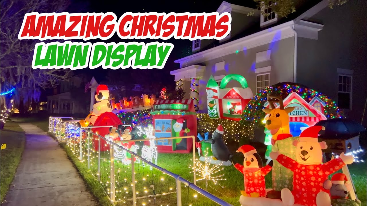 MUST SEE Christmas lawn display in Celebration, FL. Holiday inflatables ...
