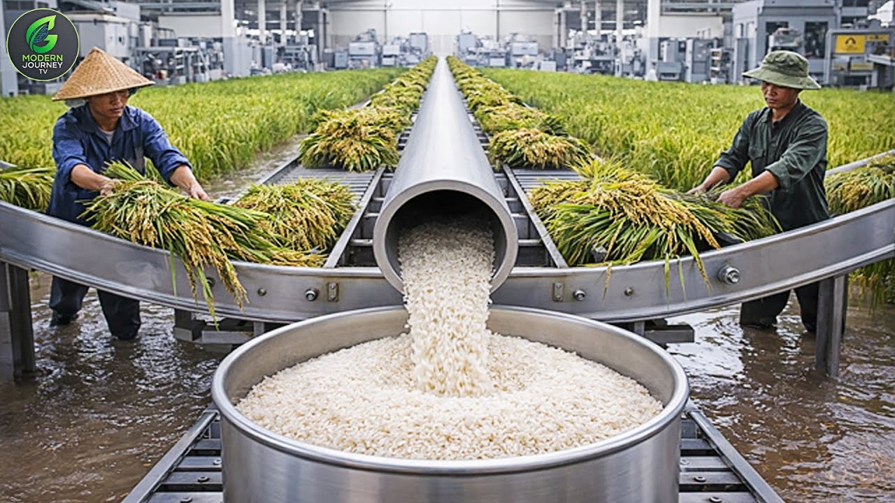 Inside a Modern Rice Factory: From Paddy Fields to Packaged Rice (Full ...