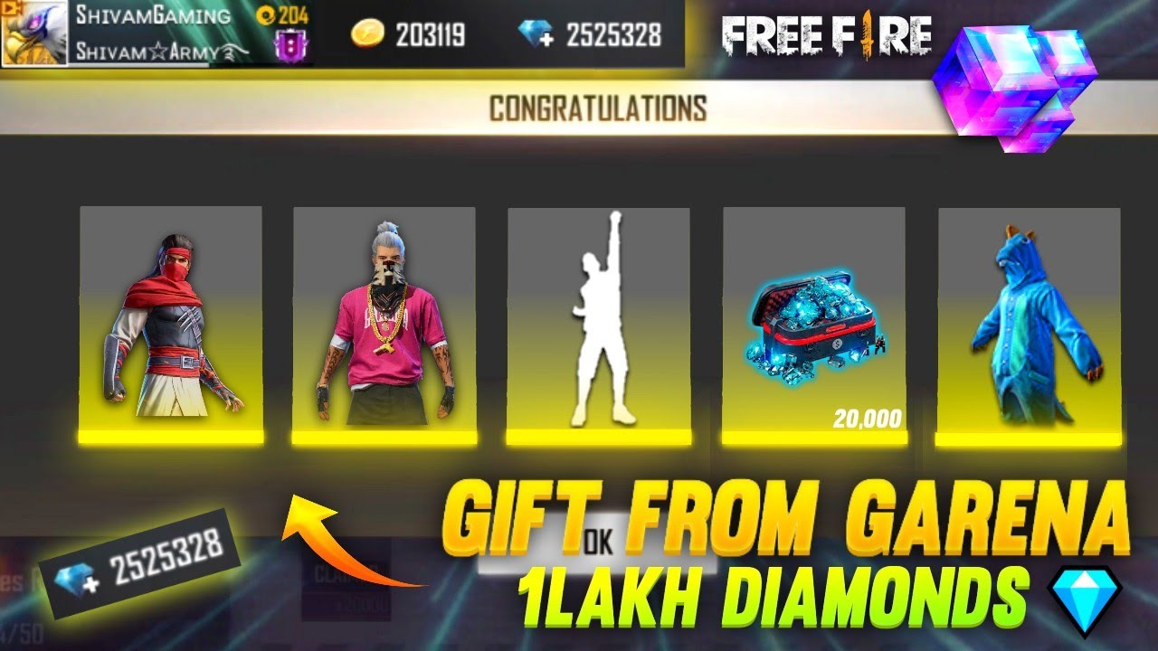 1Lakh Gift From Garena💎🥳| Diwali Event Gifts & Special Giveaway For You ...