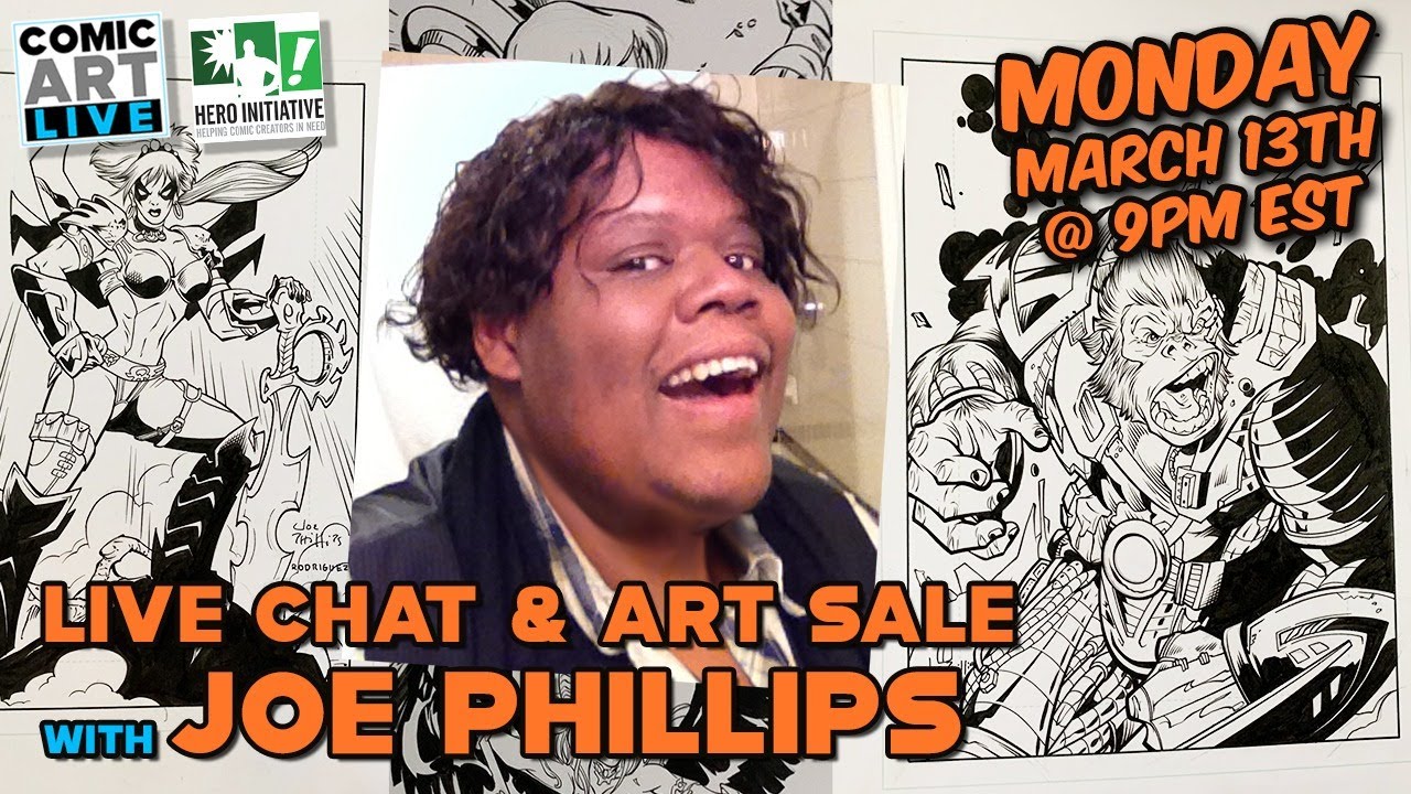 Live Interview and Art Sale with Comic Artist Joe Phillips - YouTube