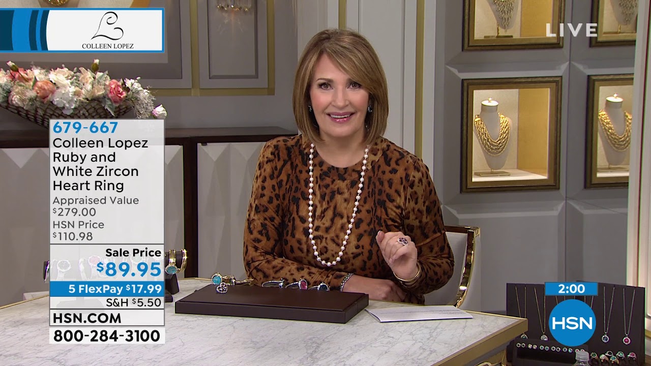 Colleen Lopez Sterling Silver Ruby and White Zircon Hear... - YouTube