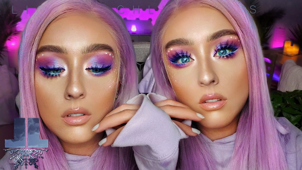Aesthetic Vaporwave Makeup by Lichlings [MORPHE 35I ICY FANTASY] - YouTube