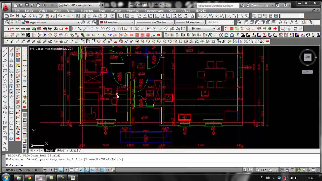 AutoCAD - Rzut poddasza - YouTube