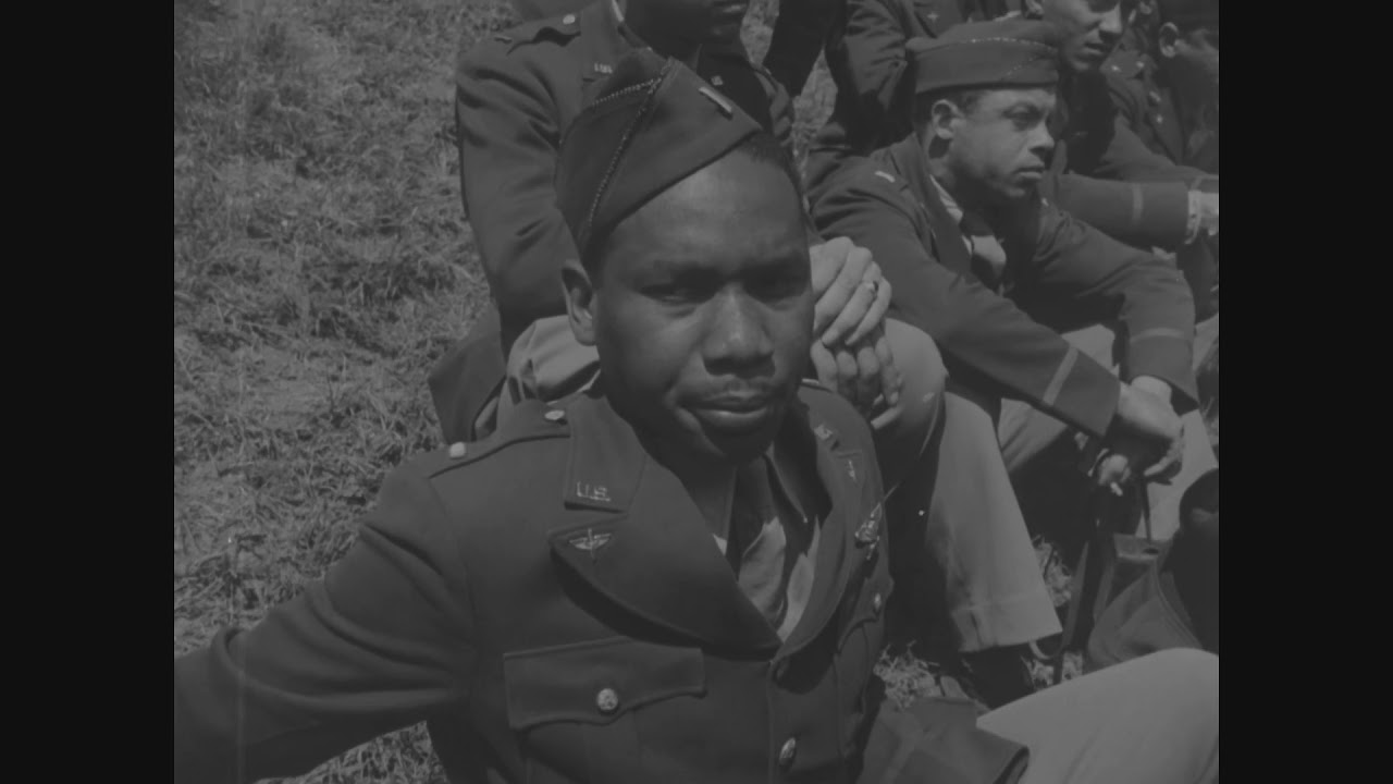 General Eaker Inspects the 99th Squadron, April 1944 | Silent footage ...