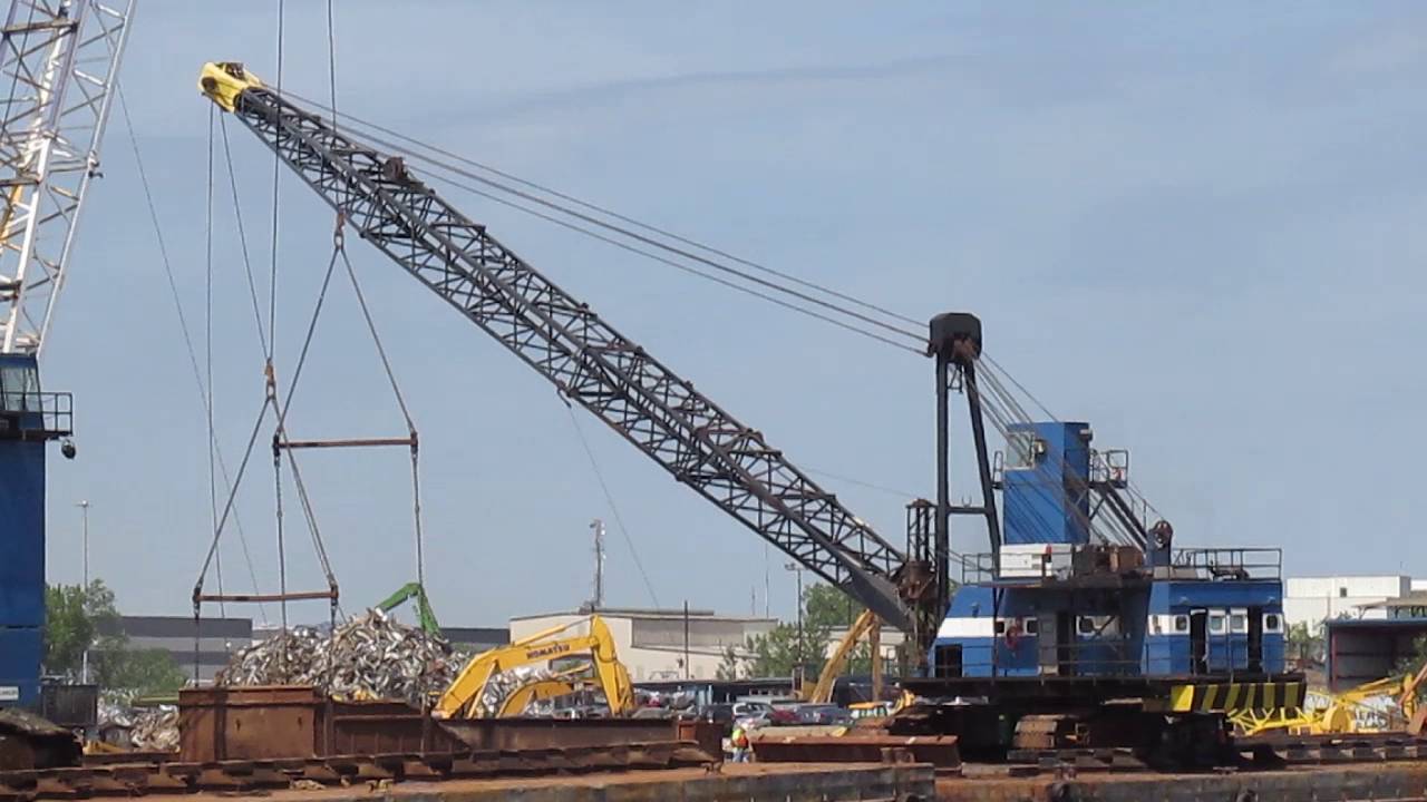 Sims Metals scrap cranes, Jersey City, NJ - YouTube