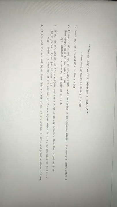 MAX01EVSWP | Same Parity Swaps in Binary Strings | March Long Challenge ...