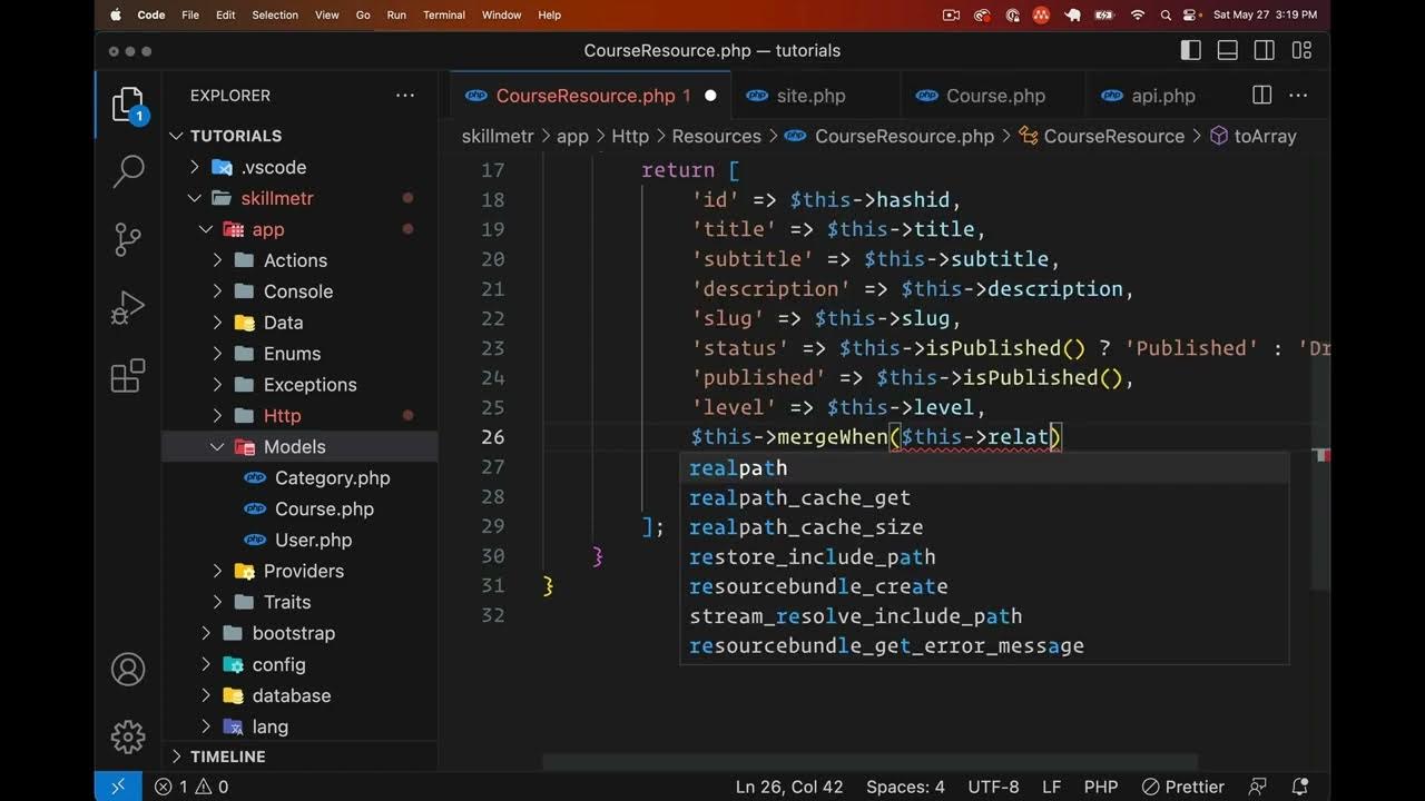 29. Get single course: Laravel + Nuxt Udemy Clone - YouTube