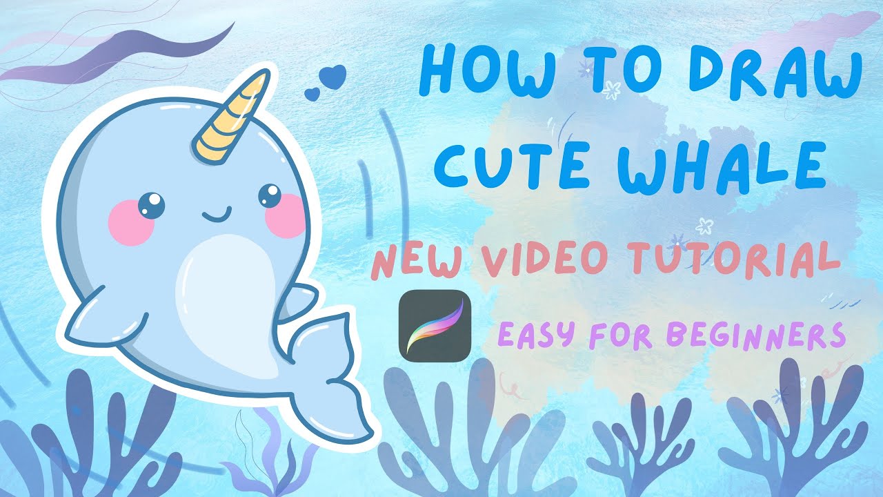 Learn to Draw the Cute Ocean animal Whale 🐳 - IPad Kawaii Tutorial ...