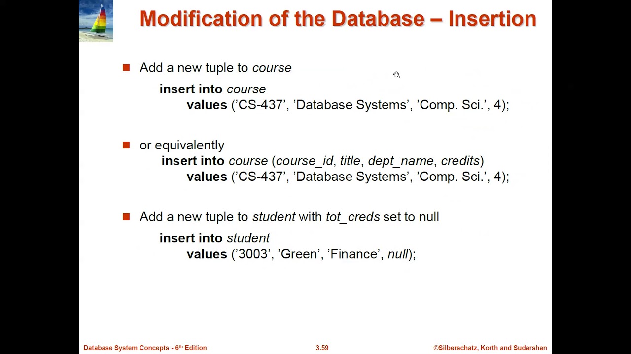 SQL: Lecture 3: Modifying database - YouTube