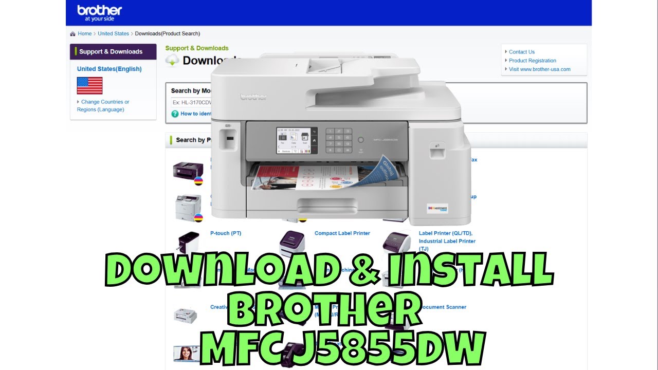 How To Download & Setup Brother MFC J5855DW Printer Driver in Windows ...