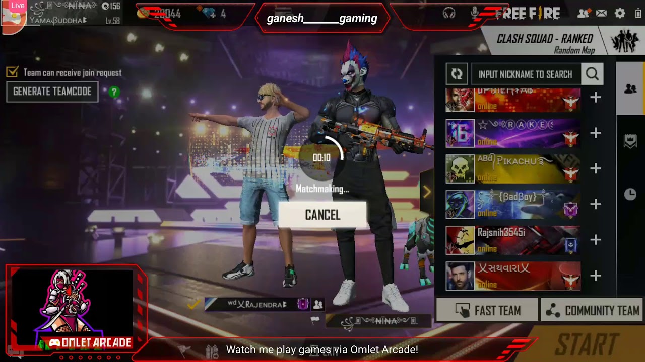 Watch me stream Free Fire on youtube - YouTube