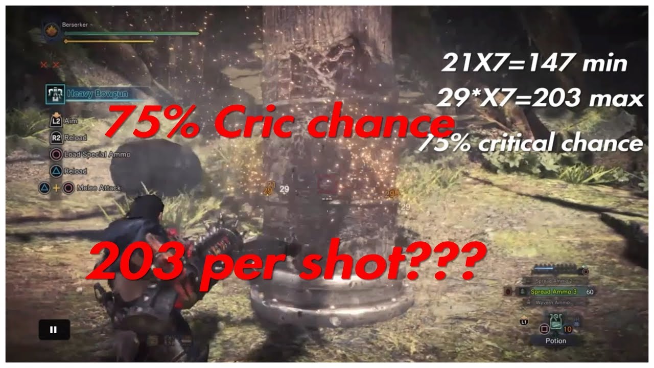 Monster hunter world(MHW) HBG Spread shot build (147~203dmg per shot ...