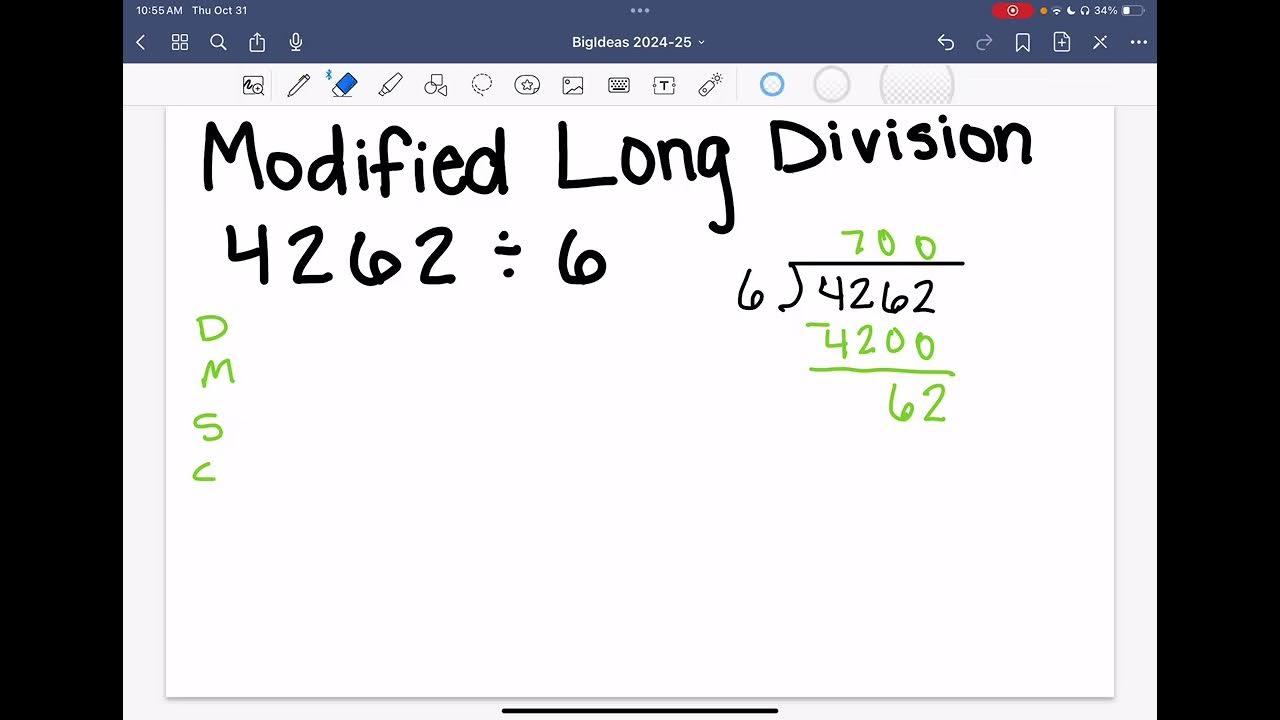 Modified Long Division by One Digit Divisors (Partial Quotients) - YouTube