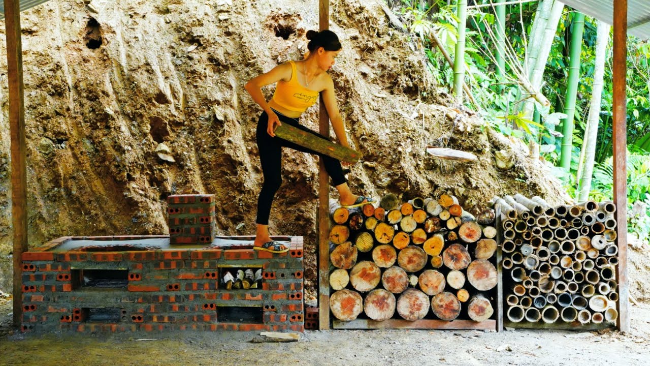 collect firewood, make a firewood rack, craft stove, fire, build a farm ...
