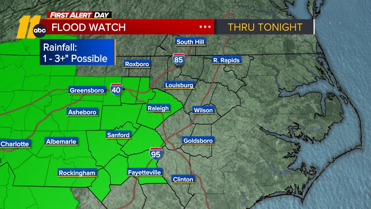 RADAR: Flood watch issued for Triangle, areas south through tonight ...