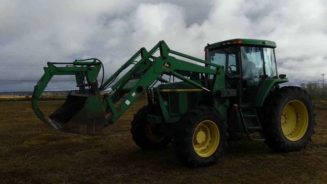 1999 John Deere 7410 MFWD Tractor W/ JD 740 Front End Loader/Grapple ...