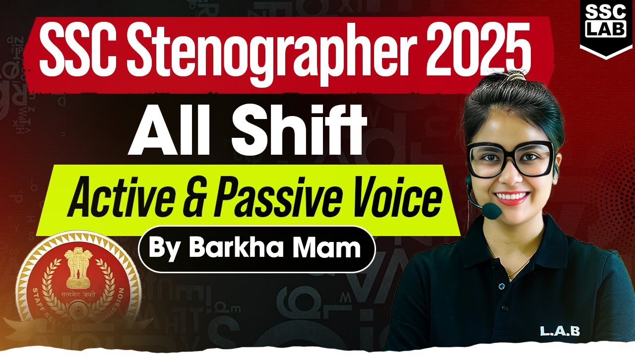 Active and Passive Voice Questions Asked in SSC Steno 2025 | Steno English Analysis by Barkha ...