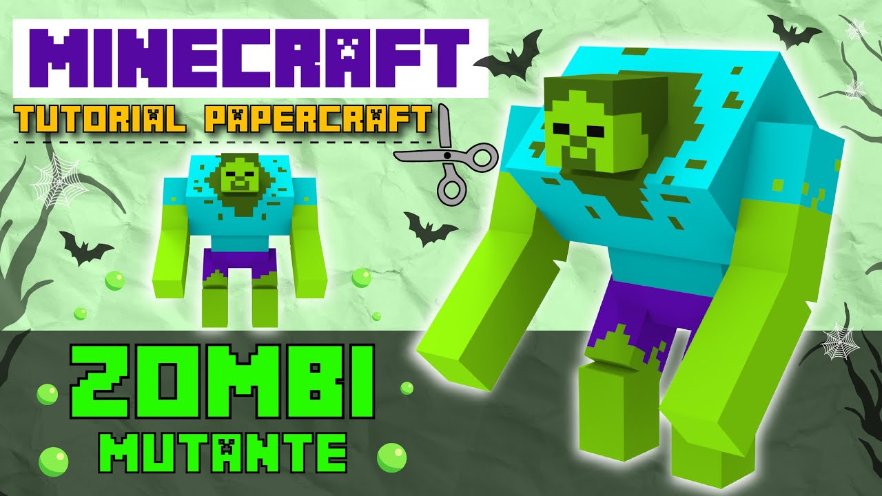 Como hacer el Zombie Mutante de Minecraft en Papercraft - YouTube