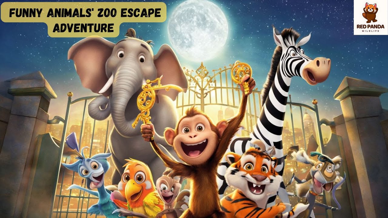 Funny Animals' Zoo Escape Adventure! 🐒🐘 A Hilarious Story for Kids ...