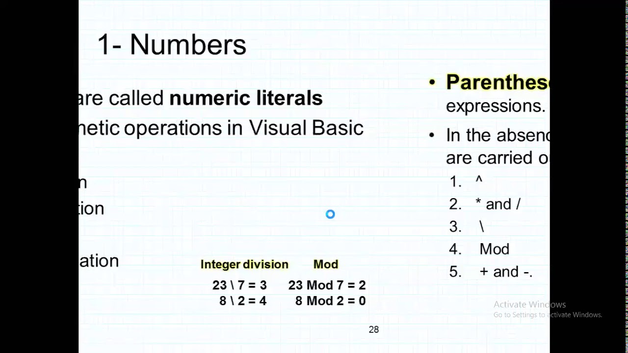 CS110 vb ch2 Part 2 Dr Raed Alkhatib Summer2020 - YouTube