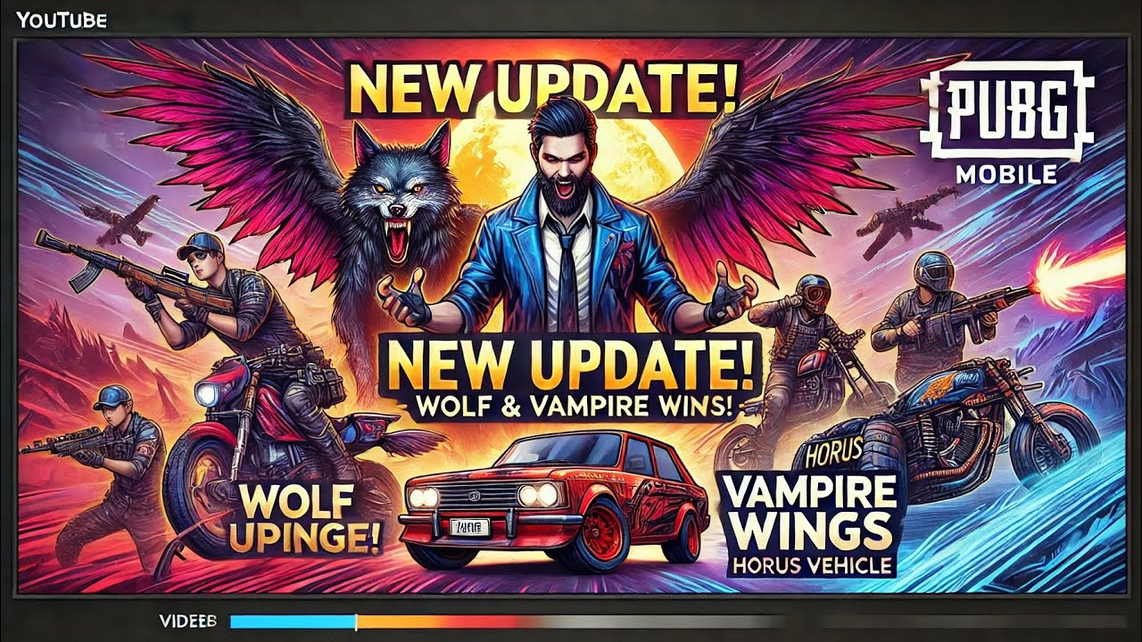 NEW UPDATE WOLF VAMPIRE WING'S & HOURS 3.4 PUBGMOBILE - YouTube