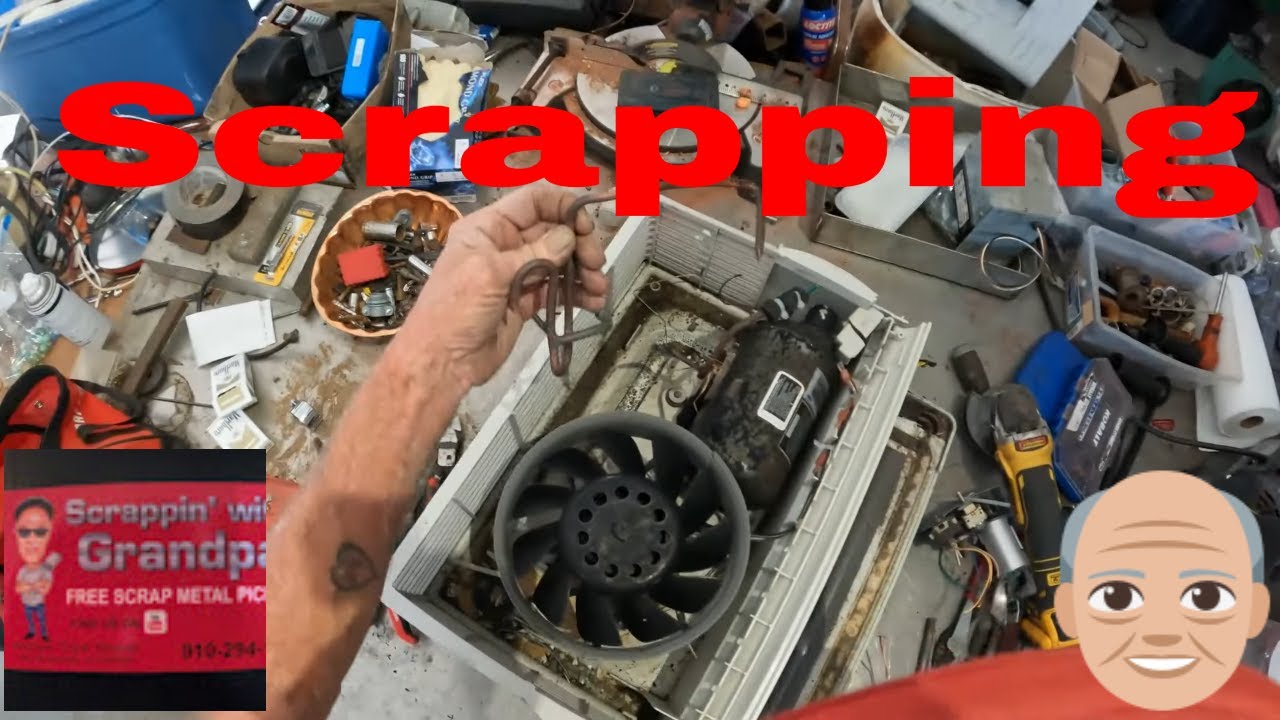 Scrapping a microwave and air conditioner for copper and aluminum scrap ...