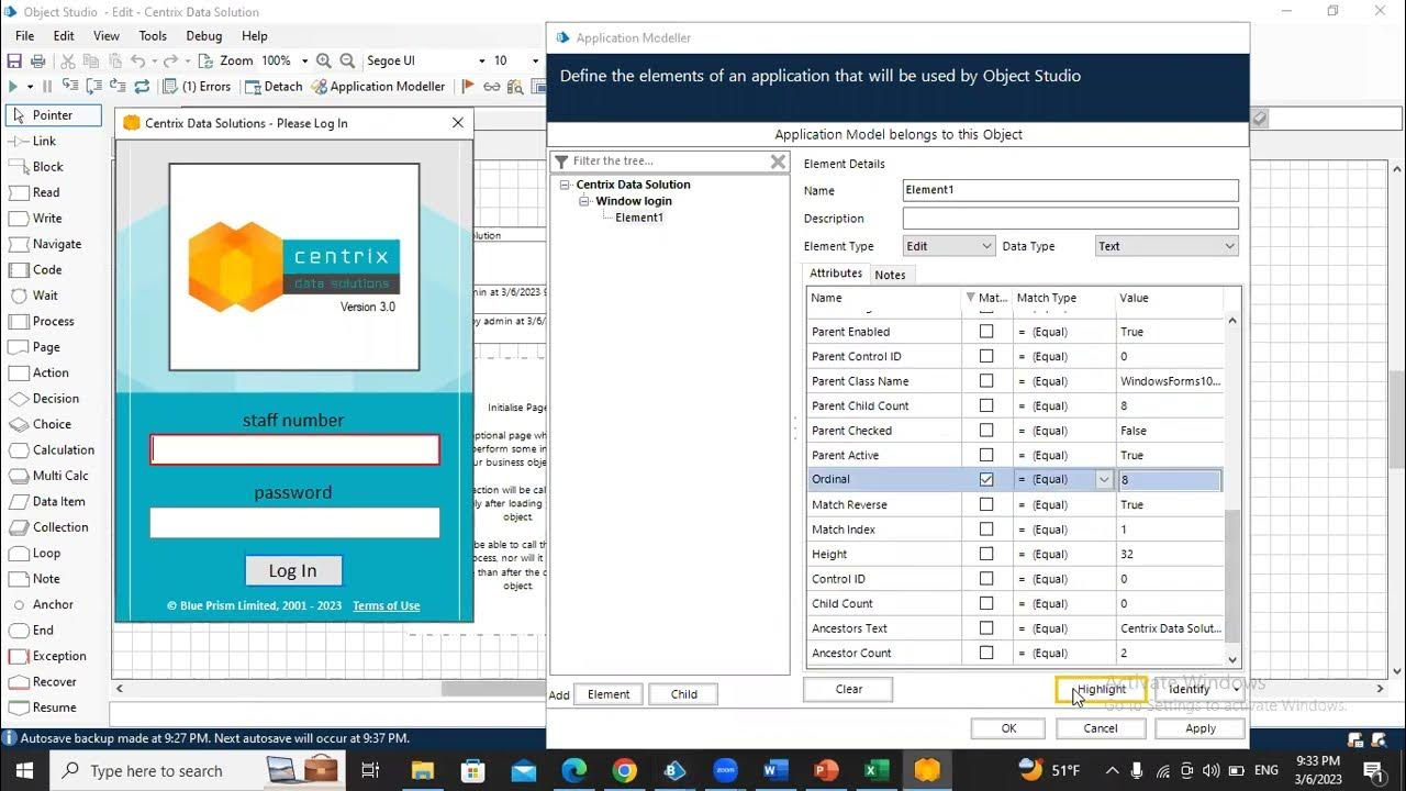 أساسيات (BluePrism) Business Object - Application Modeller - YouTube
