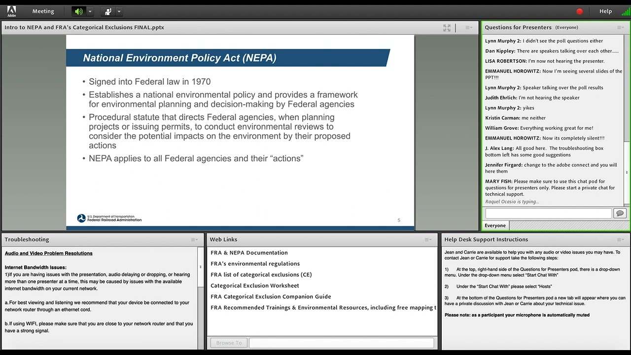 Introduction to NEPA and FRA's Categorical Exclusions Webinar - YouTube