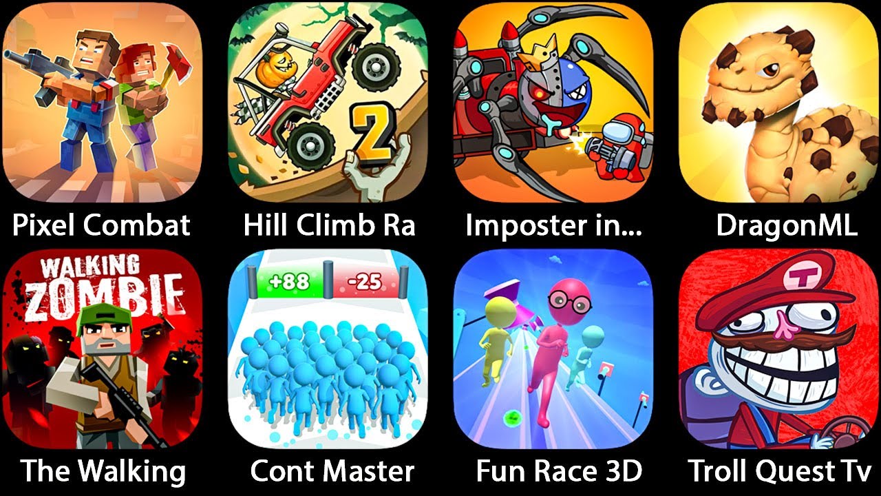 Pixel Combat,Hill Climb Racing,Imposter in Doors; Survival,DragonMl,The ...