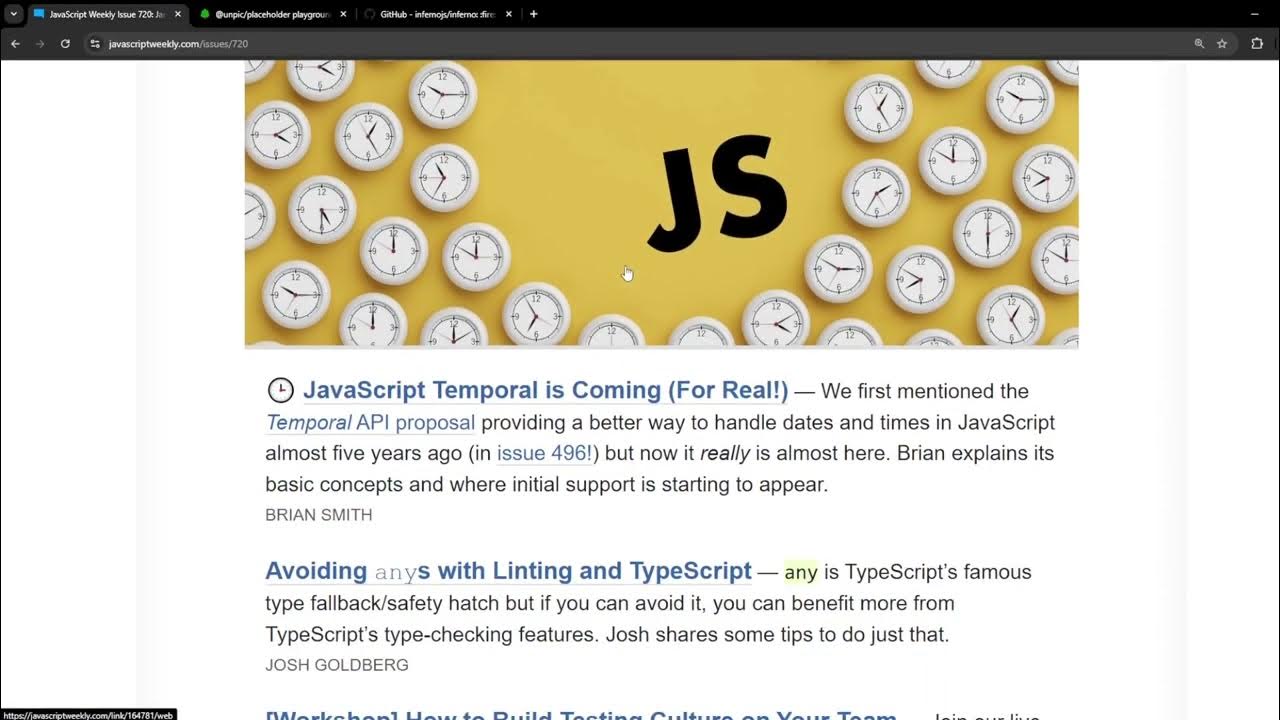 JavaScript Weekly №720 - YouTube