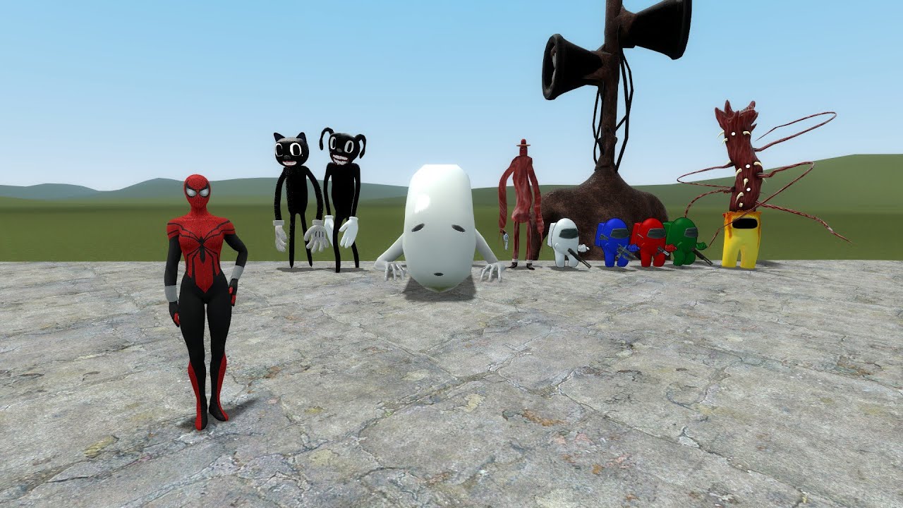 SPIDER-GIRL VS AMONG US CREATURES!! Garrys Mod Sand Box - YouTube