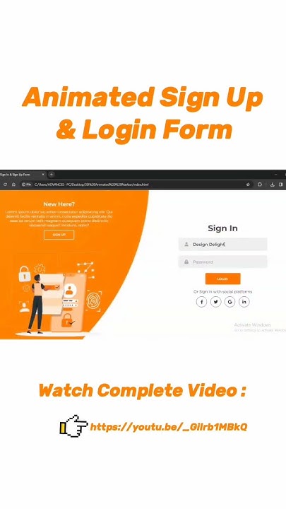 Animated Sign Up & Login Form #shorts #shortsvideos #viral #viralvideo ...