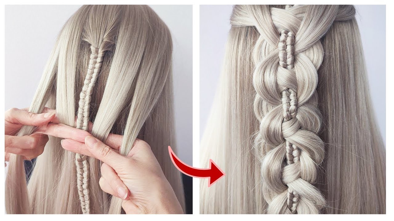 Unique Infinity Braid Tutorial ️ Trendy Open Hairstyle for Party ️ ...