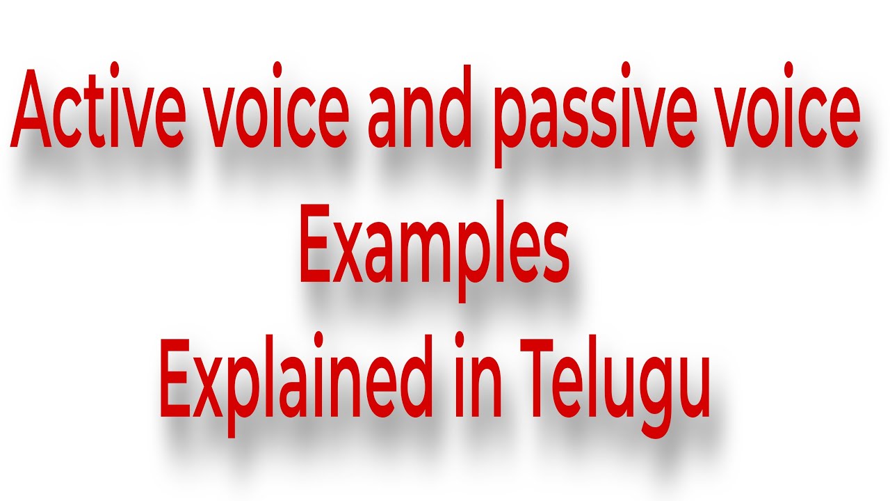 Active voice and passive voice Detailed explanation with example - YouTube