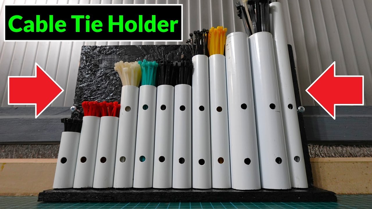 How to Make a Cable Tie / Zip Tie Storage Holder - From Scraps - YouTube
