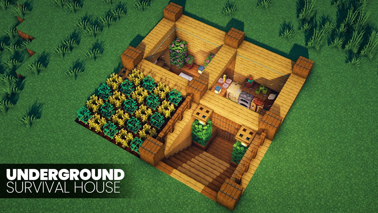 ⛏️ Minecraft Build Tutorial 🏠 Easy Underground Survival House - YouTube