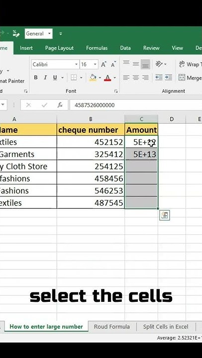 How to enter large number In MS Excel Telugu| MS Excel in Telugu - YouTube