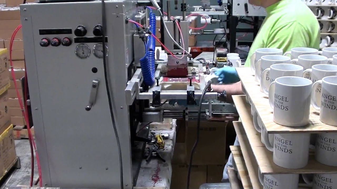 Coffee Mug Screen Printing - YouTube
