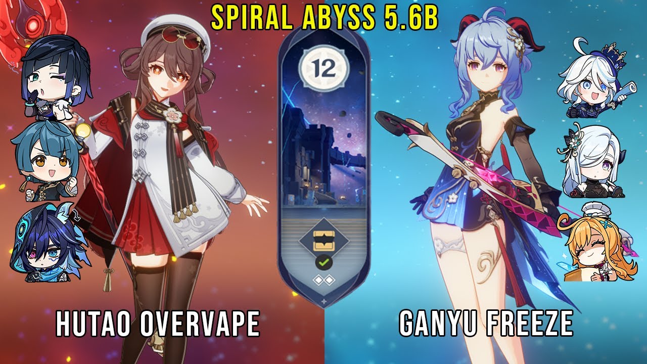 C1 Hutao Overvape and C0 Ganyu Freeze | Genshin Impact Abyss 5.6B Floor ...