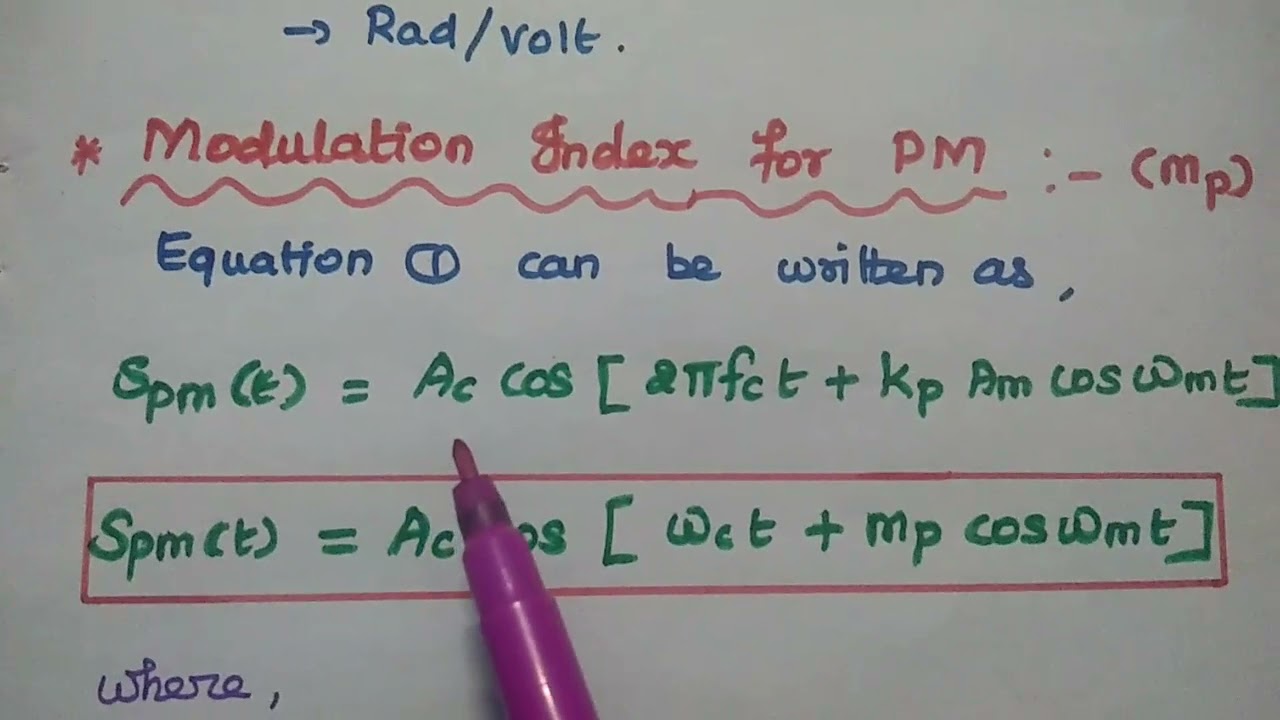 Phase Modulation Modulation Index Phase Deviation Generation Of PM