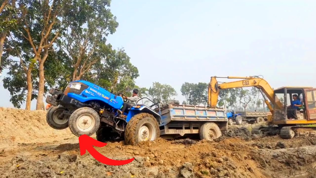 sonalika di 50 rx tractor stunt in mud | tractor video | john deere tractor | tractor tractor ...