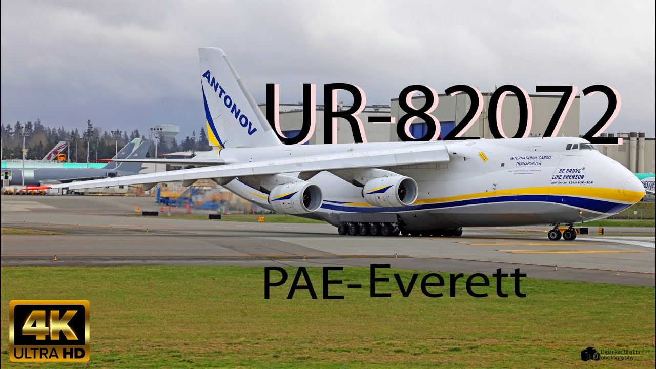 4K| 2024 Antonov Airlines AN-124-100-150 UR-82072 Taxi, Engines warmup ...