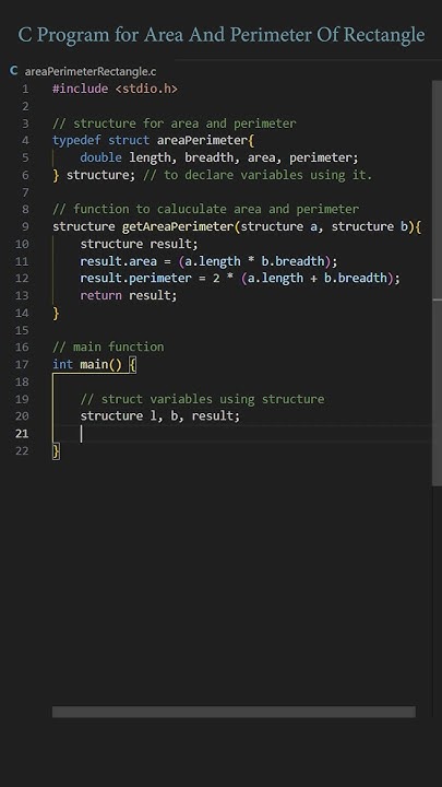 C Program for Area And Perimeter Of Rectangle #cprogramming - YouTube