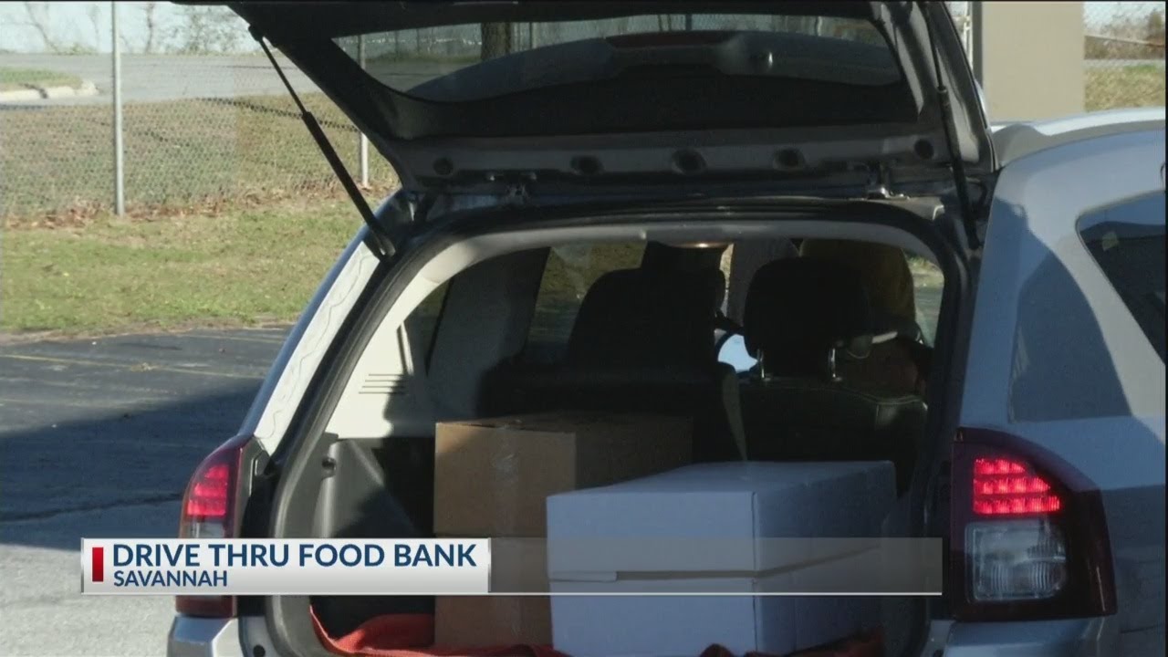 Drive-thru food distribution event - YouTube