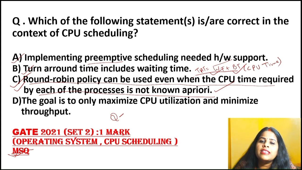 #gate 2021 pyqs #operating system #cpu scheduling | MSQ |1 MARK |GATE 2022| NO NEGATIVE MARK FOR ...