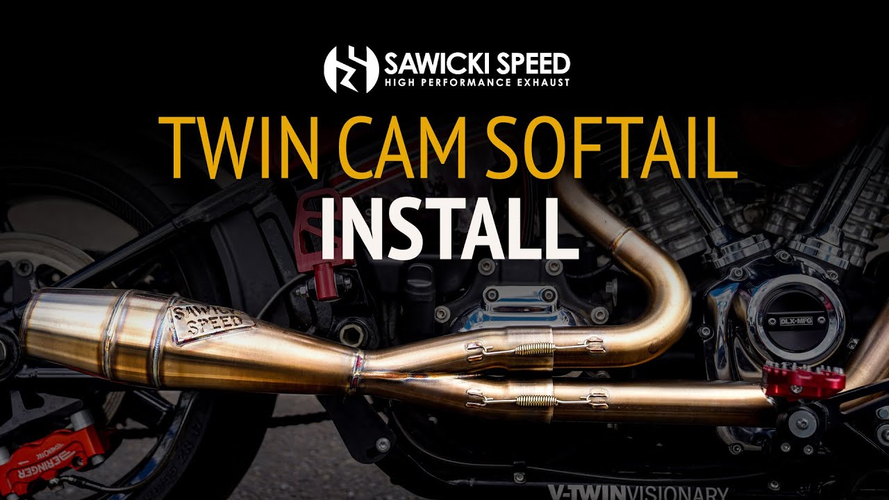 Sawicki Speed Harley Twin Cam Softail Exhaust Install Instructions - YouTube