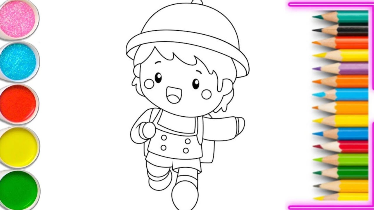 Cute and Easy Boy Drawing // Very Cute And Beautiful Boy Colouring And ...