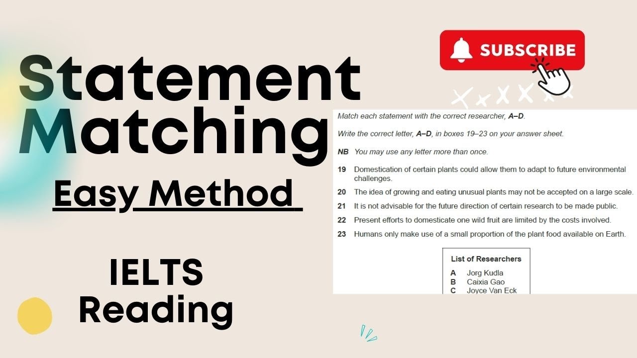 IELTS Reading: Statement Matching Cambridge 17 Reading Test 2 - YouTube