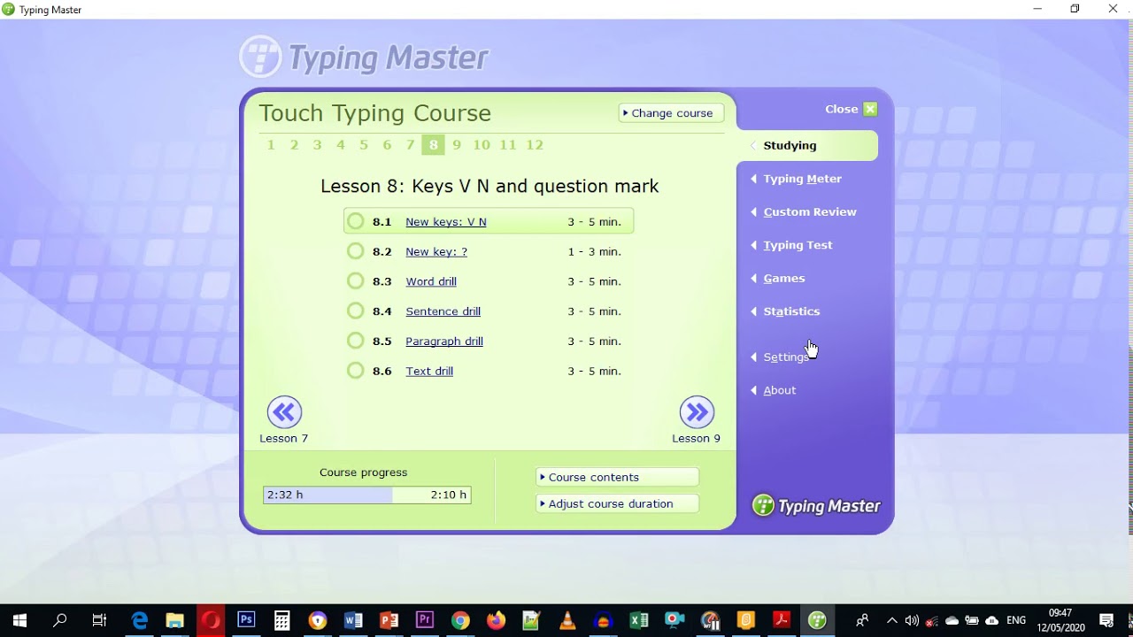 Typing Master lesson 8 grade 2-3 - YouTube