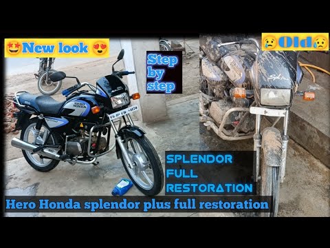 Hero Honda splendor full restoration/ Splendor plus old bike full ...